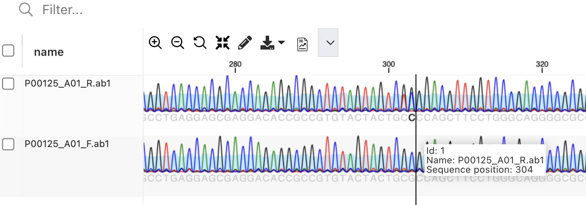 Sanger sequence analysis of antibodies